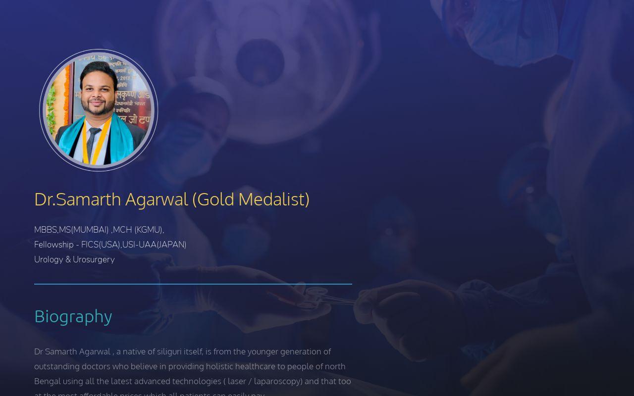 Dr. Samarth Agarwal(Gold Medalist), Urologist & Uro - Surgeon)